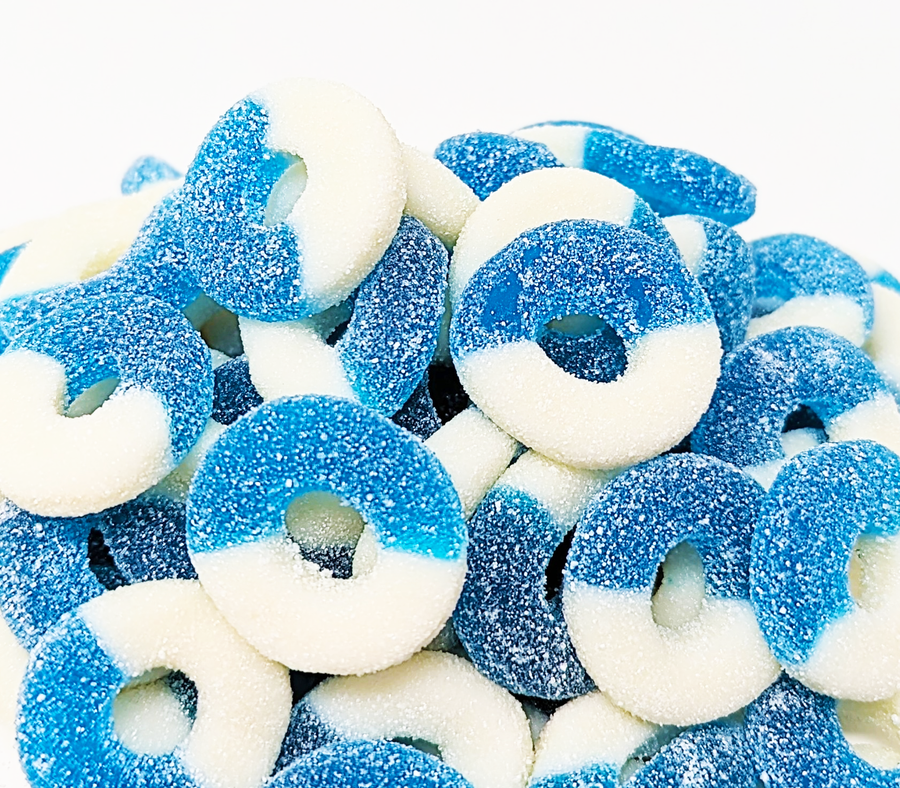 Blue Raspberry Gummy Rings 12 oz – Betty Jane Candies