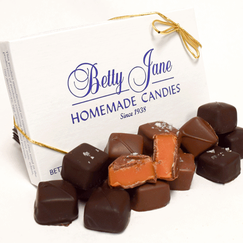 Milk & Dark Original & Sea Salt Caramels 8 oz – Betty Jane Candies